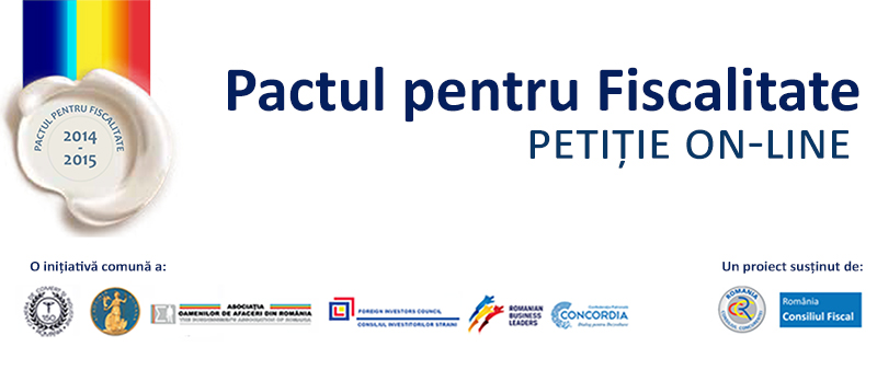 PACTUL PENTRU FISCALITATE – PACTUL PENTRU ROMÂNIA - CCIR